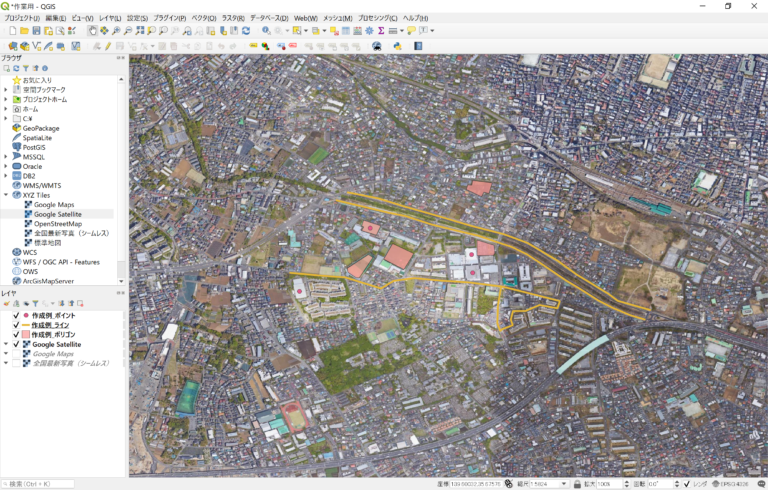 QGISでGoogleマップを表示する方法 | ひびこれJOBs